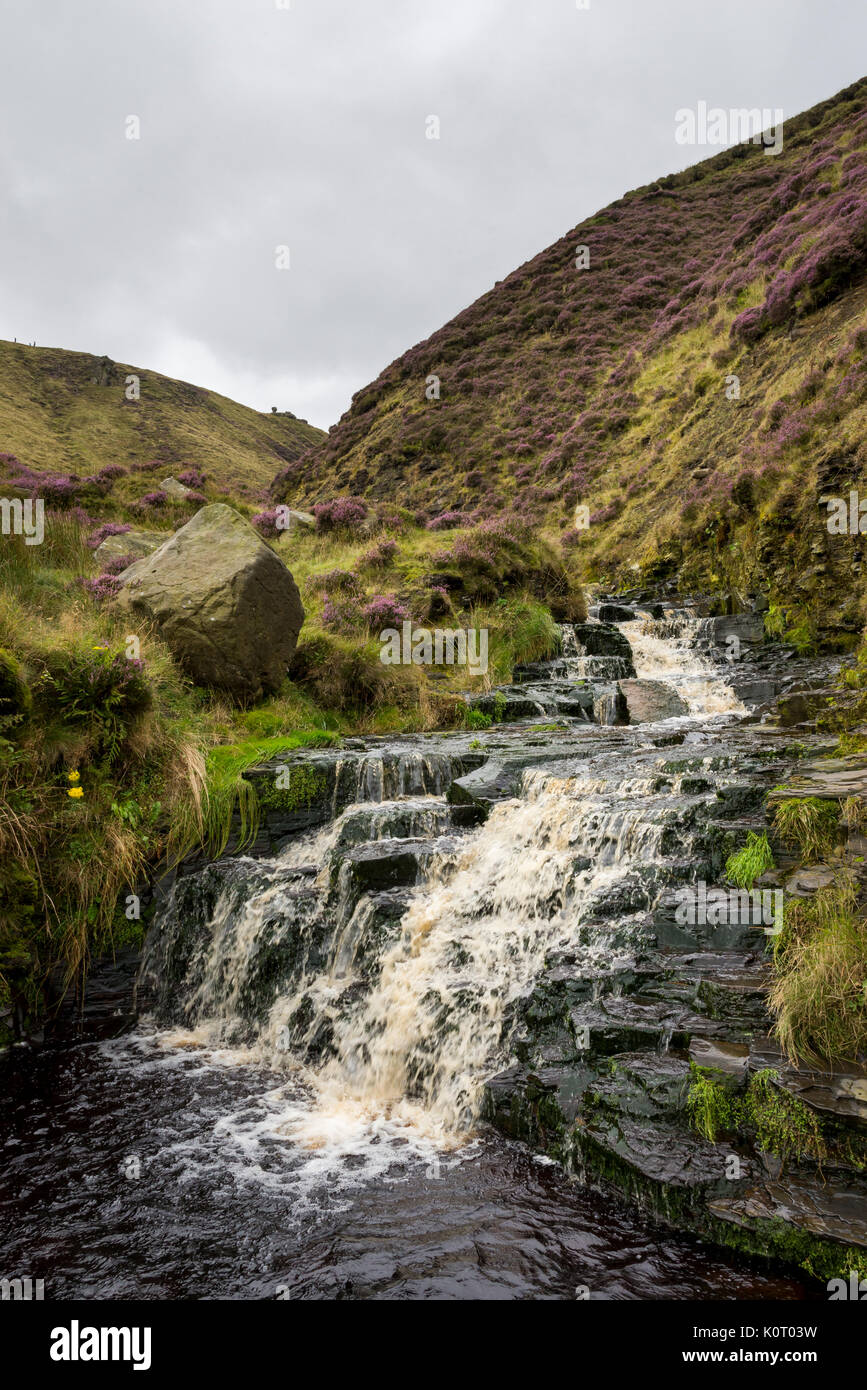 Waterfall in Grindsbrook Clough near Edale in the Peak District ...