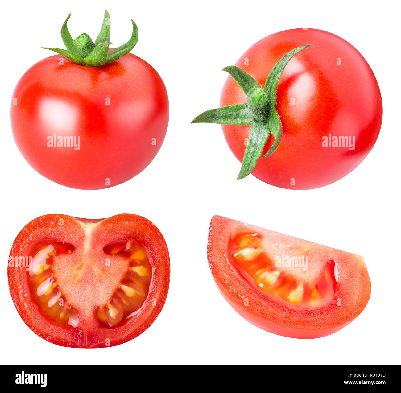 Collection of red tomatoes isolated on white backgroud with clipping ...