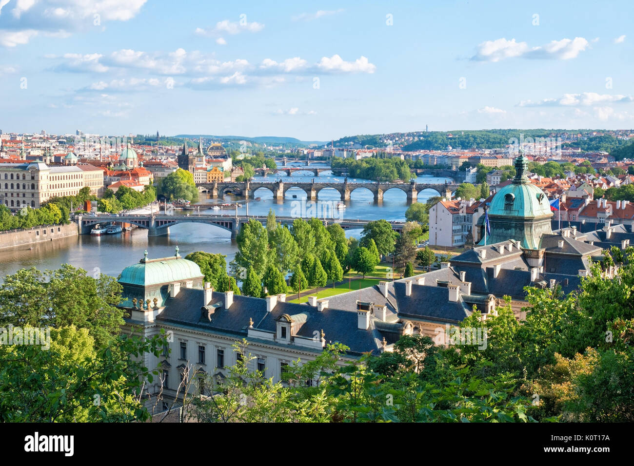 Prague Bridges in the Summer. Czech Republic Stock Photo - Alamy