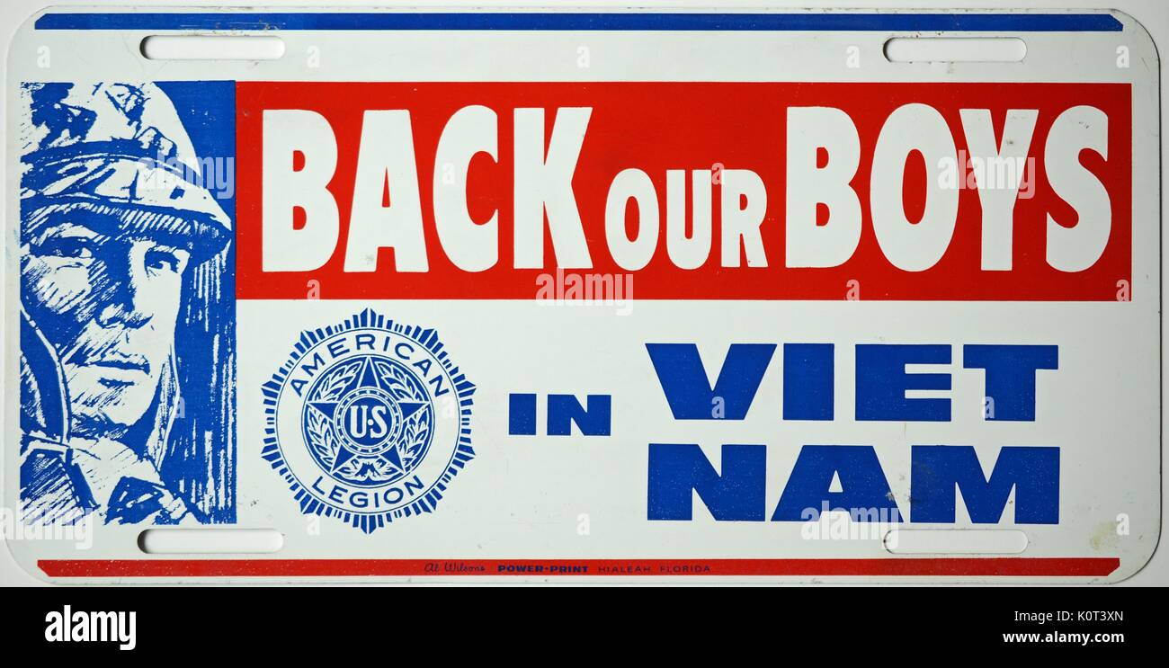 Back Our Boys in Vietnam, license plate from the American Legion ...