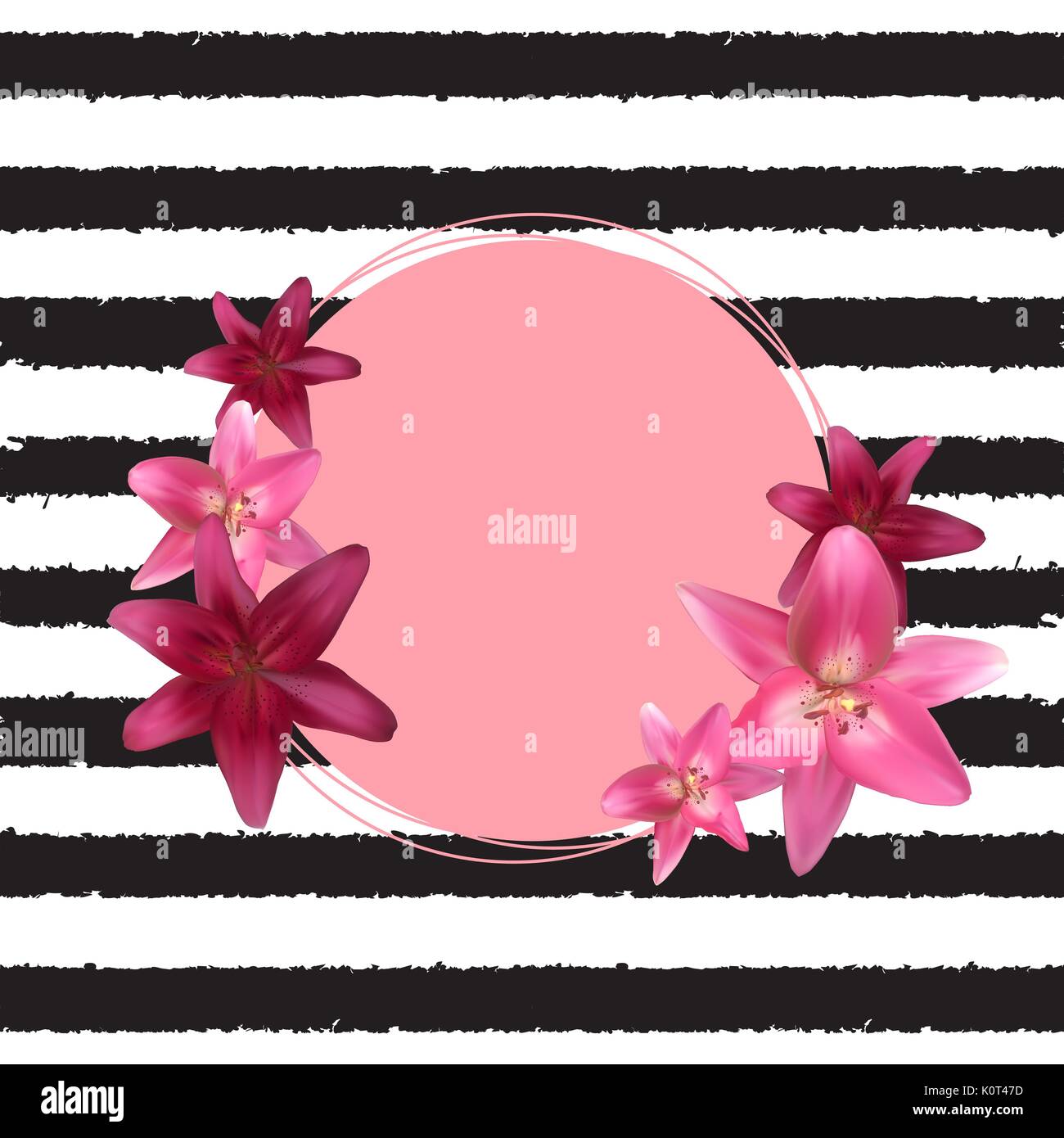 Abstract Frame with Lily Flower. Natural Background. Vector ...