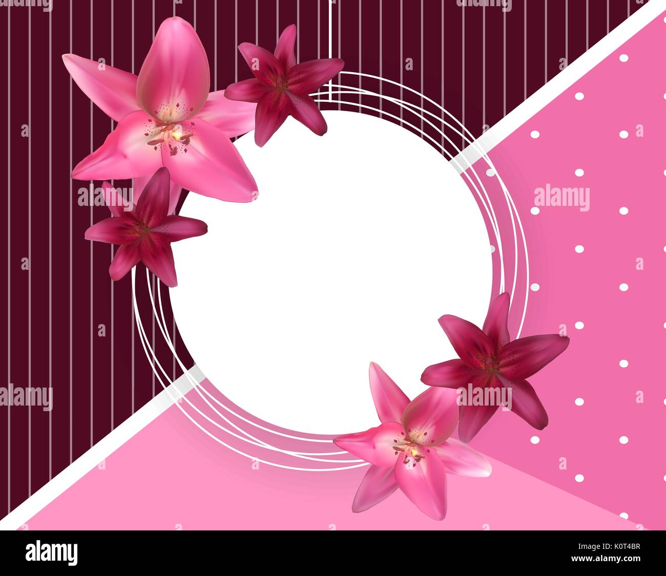 Abstract Frame with Lily Flower. Natural Background. Vector ...
