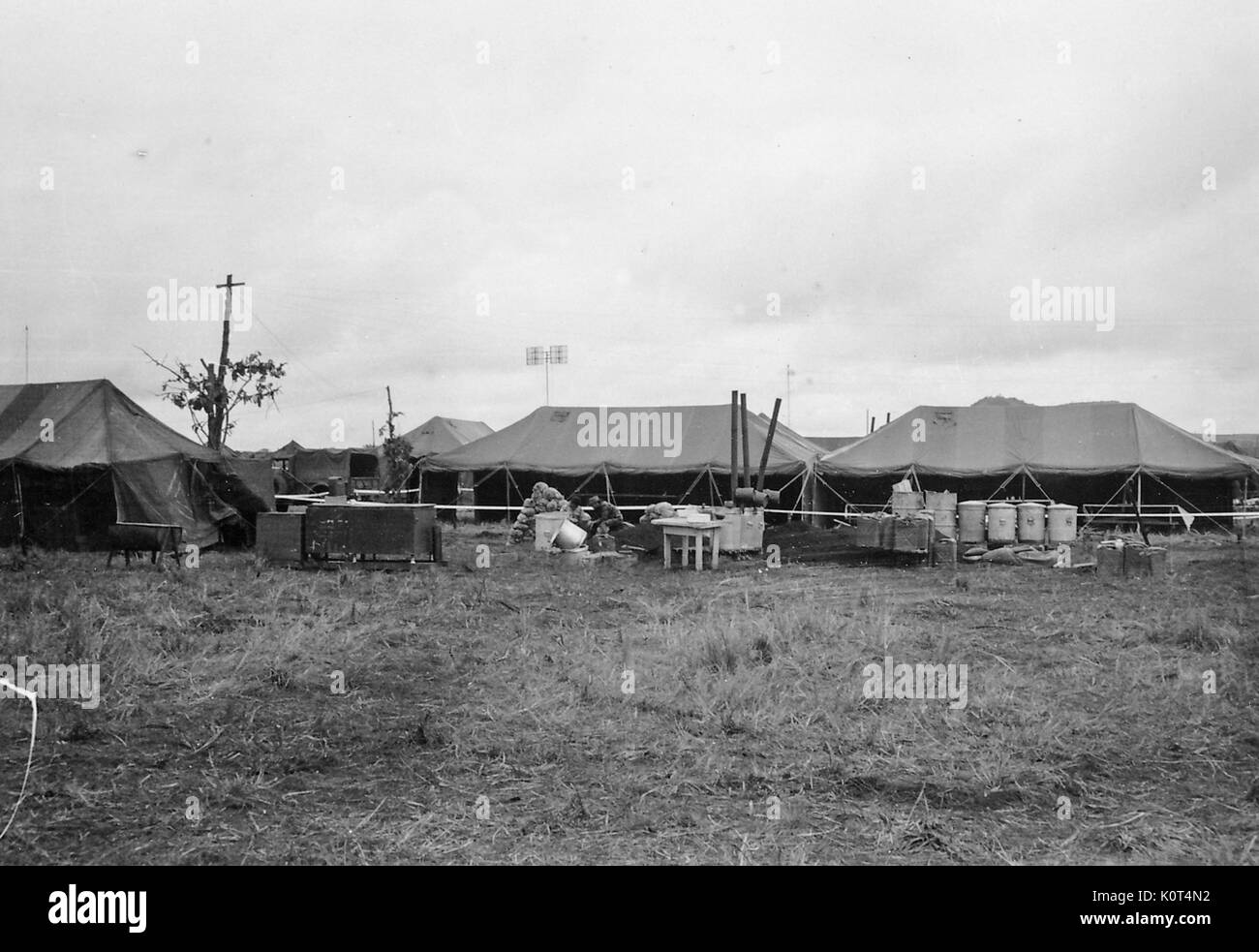 A portion of a United States Army base, barrels, holding tanks ...