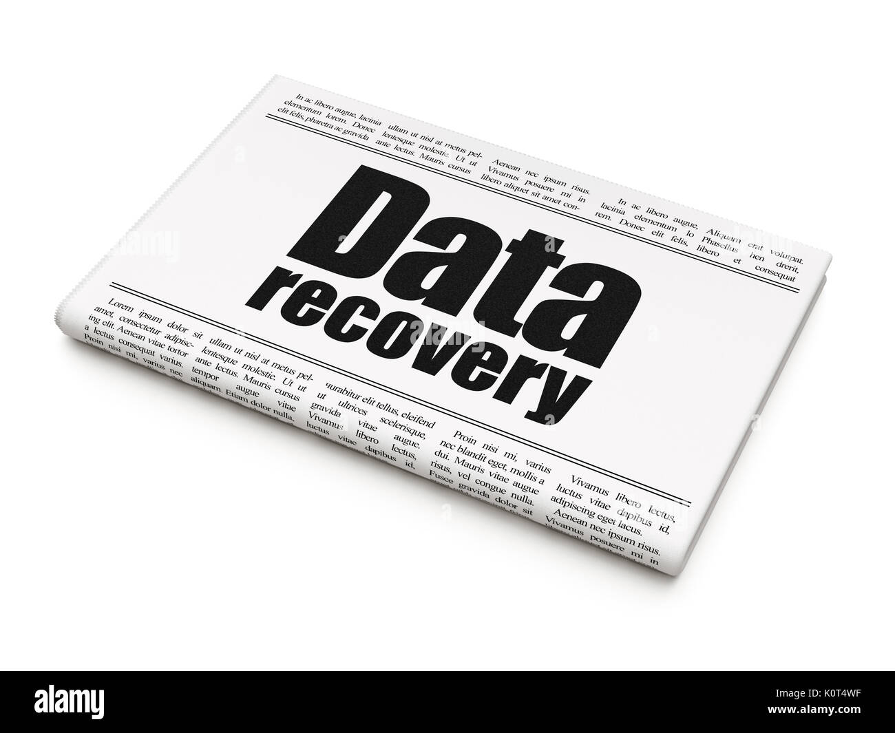 Information concept: newspaper headline Data Recovery Stock Photo - Alamy