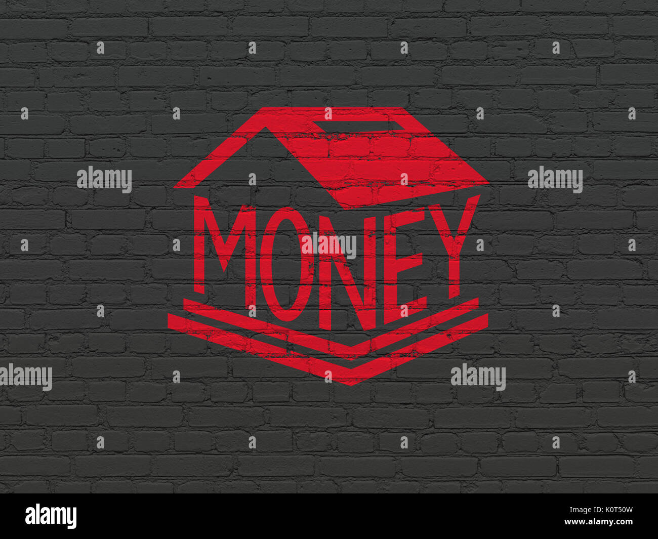Money concept: Money Box on wall background Stock Photo - Alamy