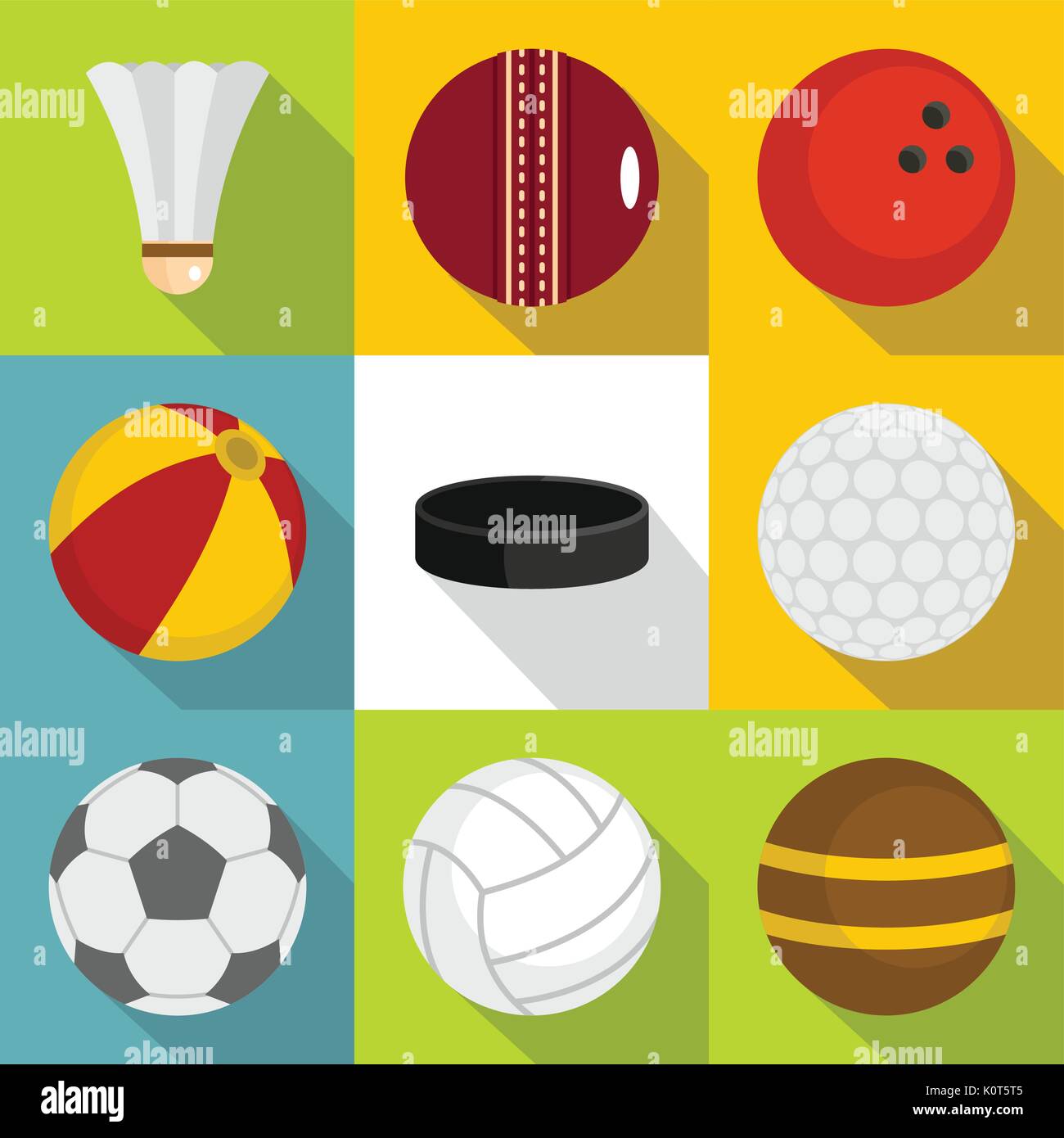 Different equipment for outdoor games icons set Stock Vector Image ...