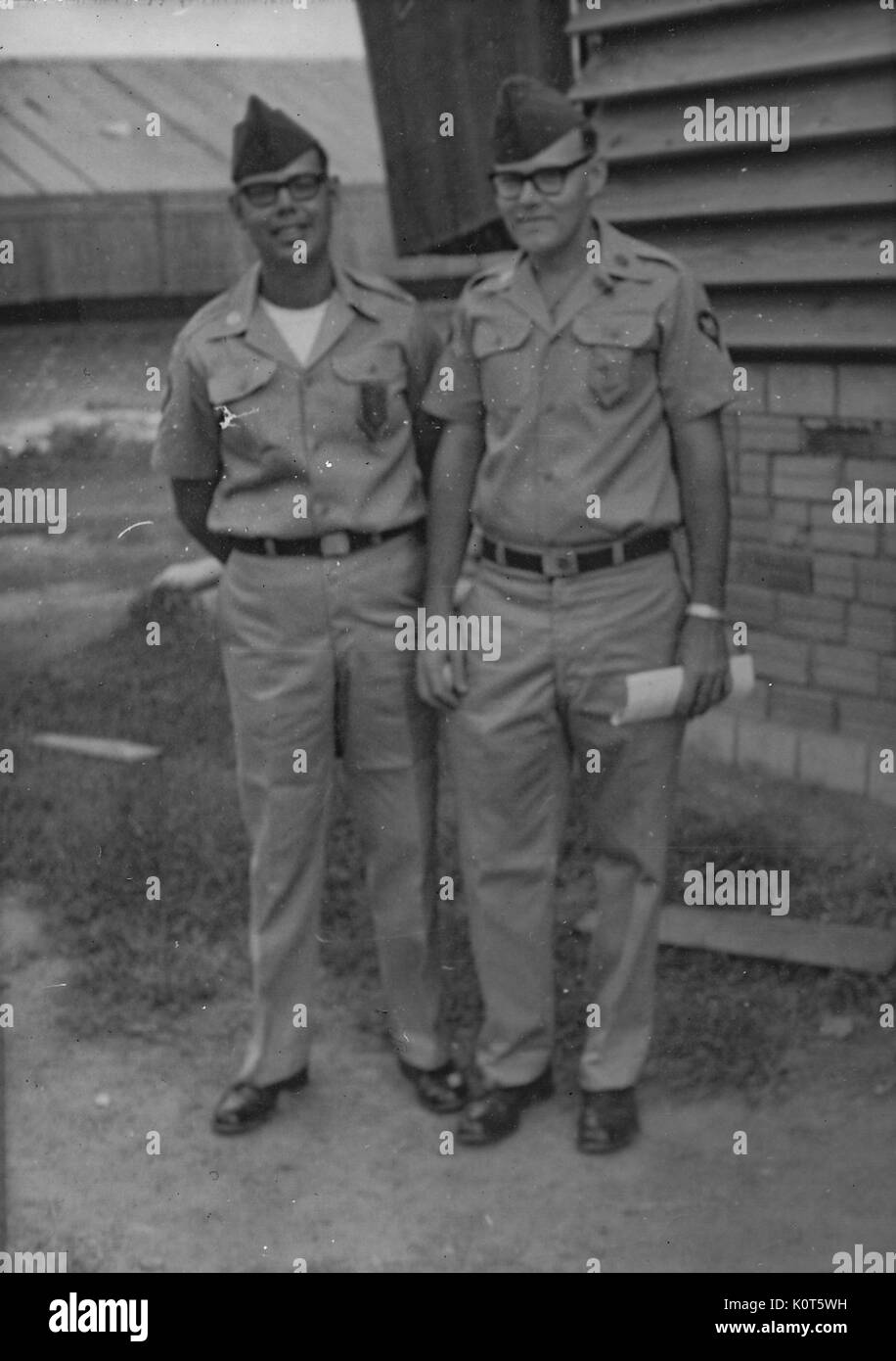 A photograph of two United States Army servicemen wearing their ...