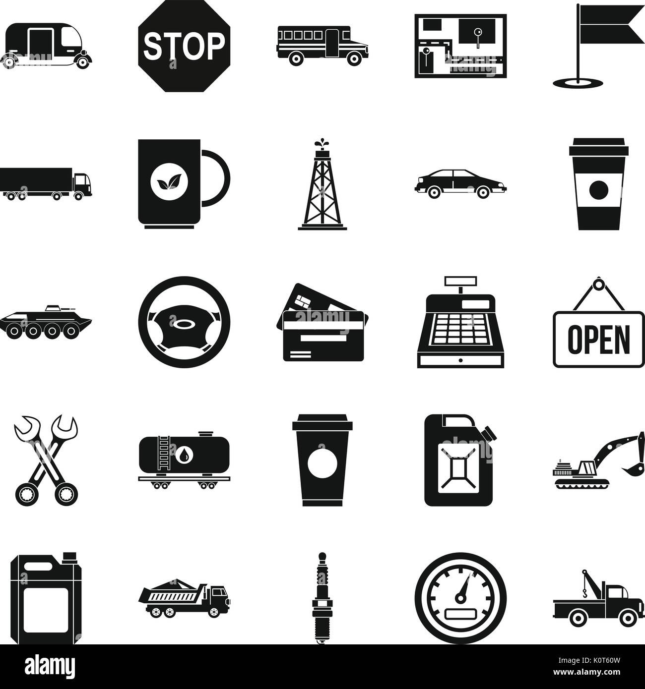 Filling station icons set, simple style Stock Vector Image & Art - Alamy
