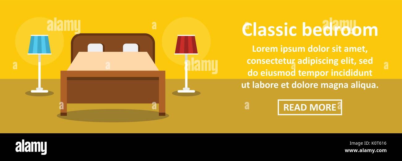 Classic bedroom banner horizontal concept Stock Vector Image & Art - Alamy
