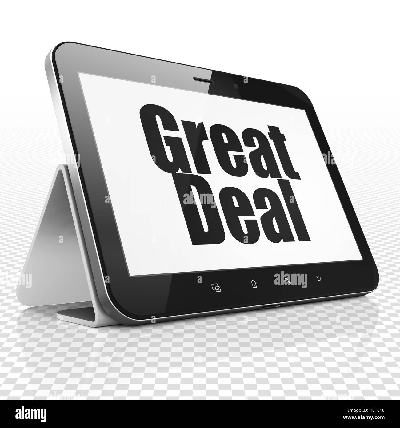 Business concept: Tablet Computer with Great Deal on display Stock ...
