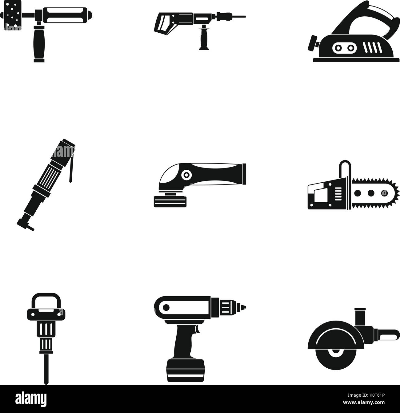 Construction tool icon set, simple style Stock Vector Image & Art - Alamy