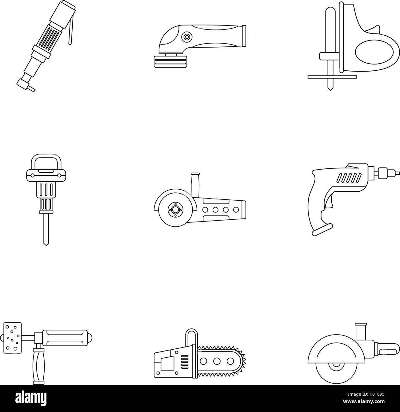 Electric tool icon set, outline style Stock Vector Image & Art - Alamy Electric tool icon set, outline style Stock Vector Image & Art - Alamy