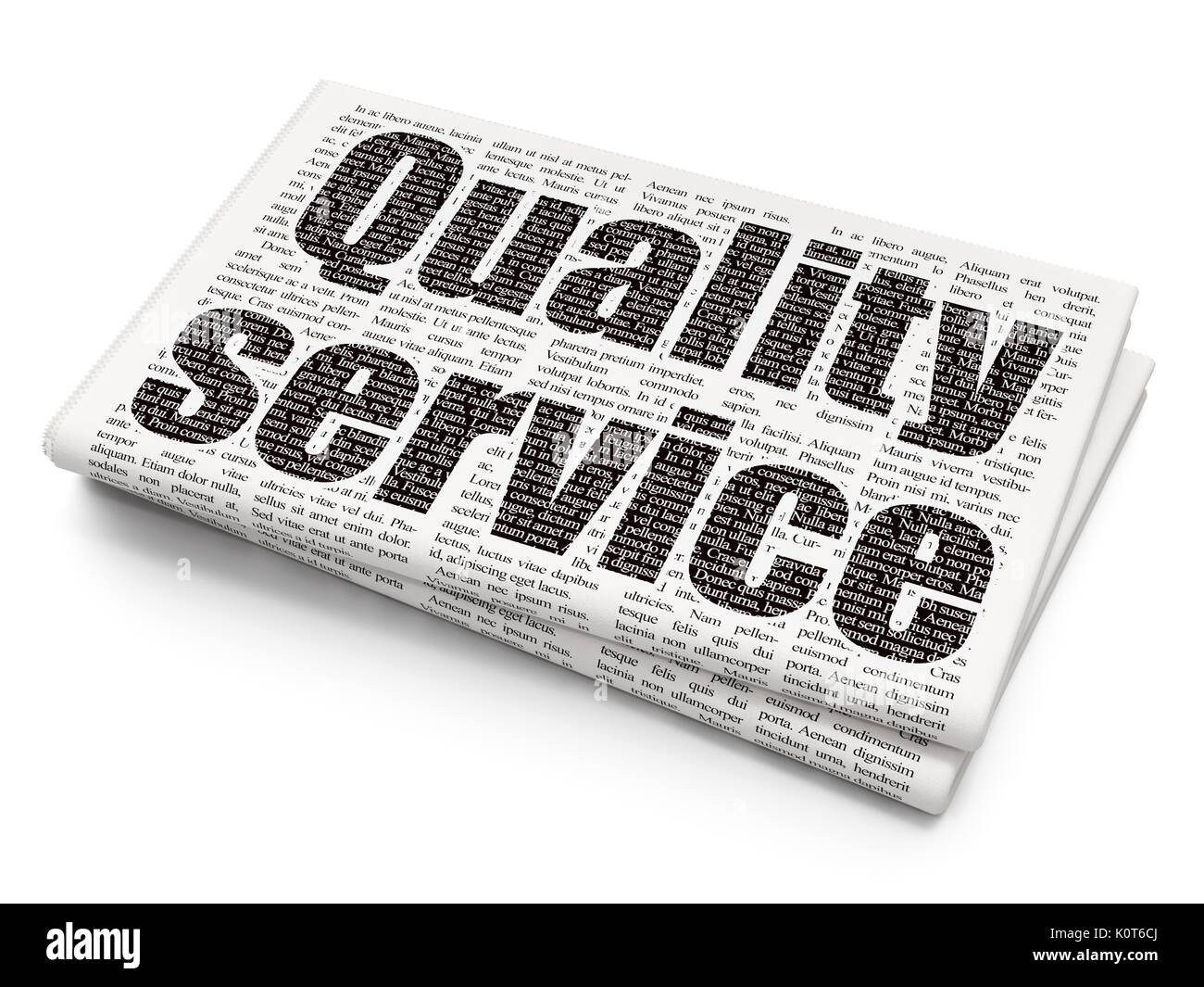 Business concept: Quality Service on Newspaper background Stock Photo ...