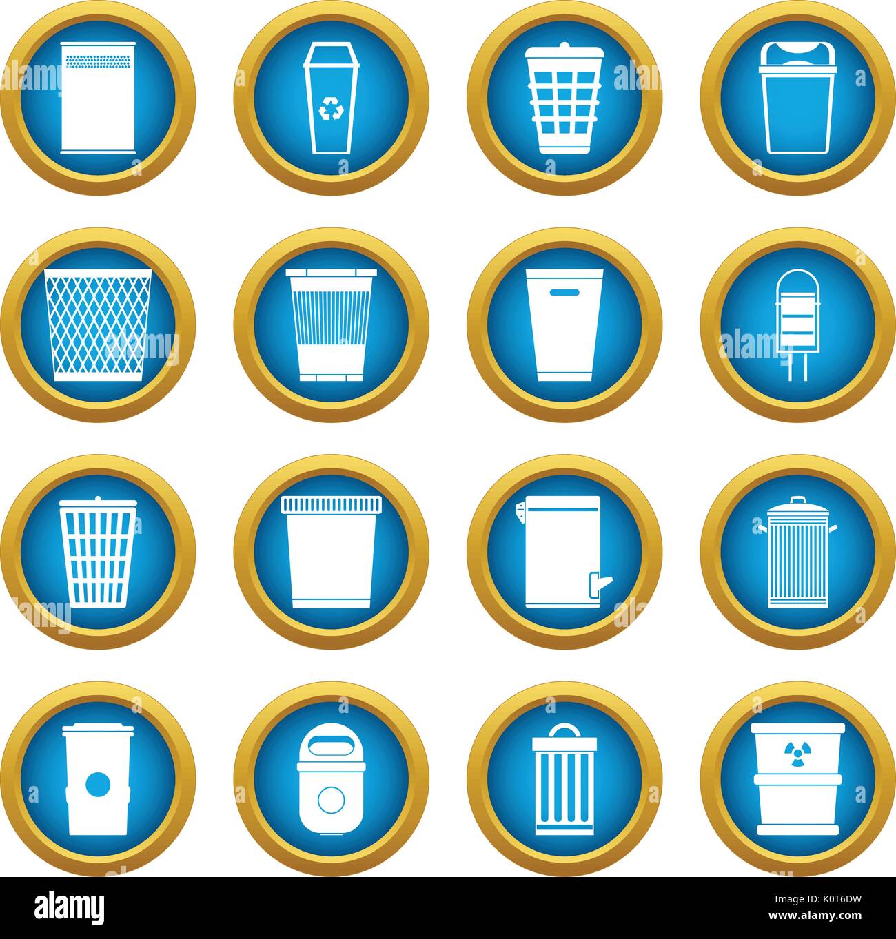 Trash can icons blue circle set Stock Vector Image & Art - Alamy