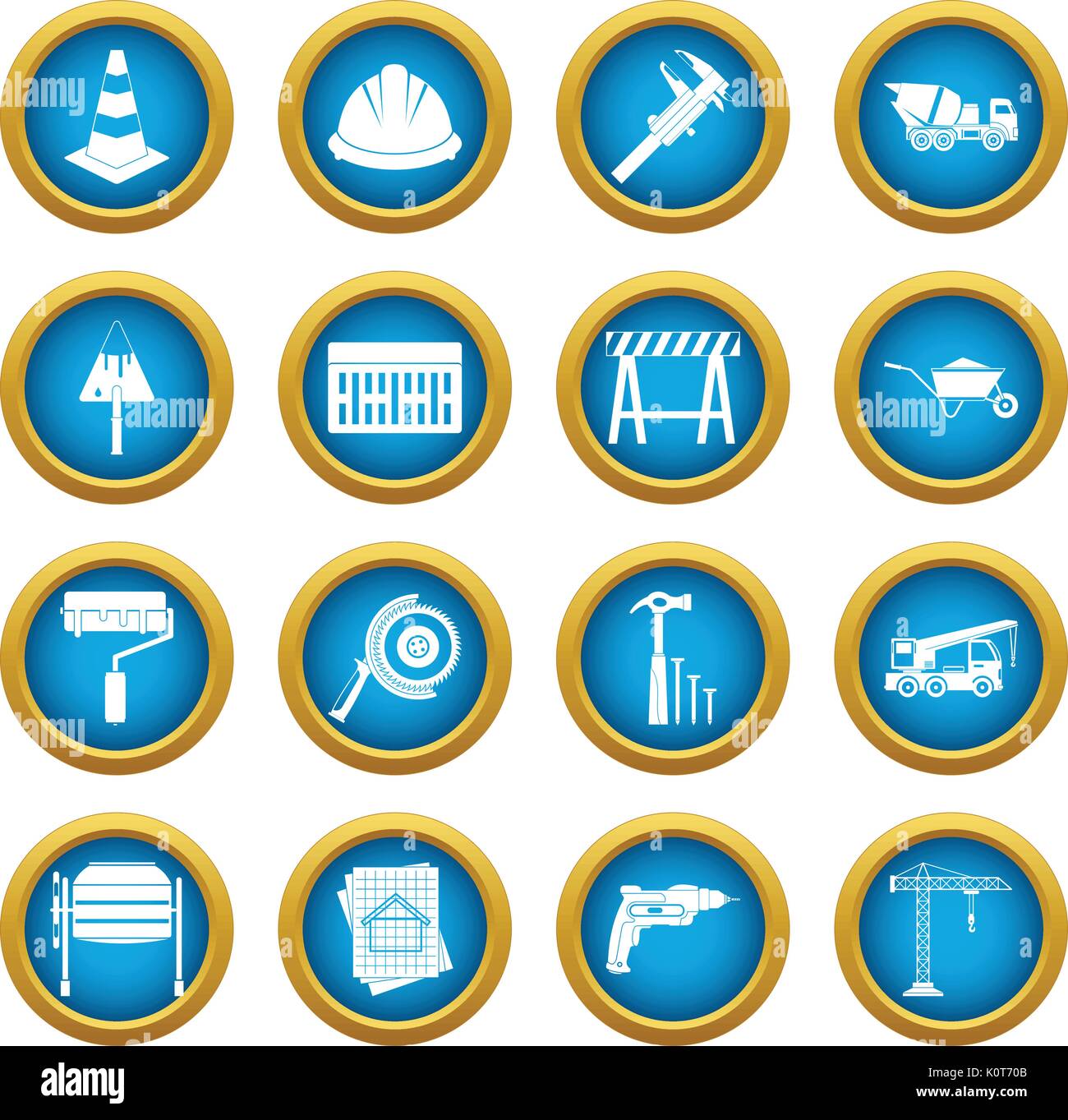 Architecture icons blue circle set Stock Vector Image & Art - Alamy