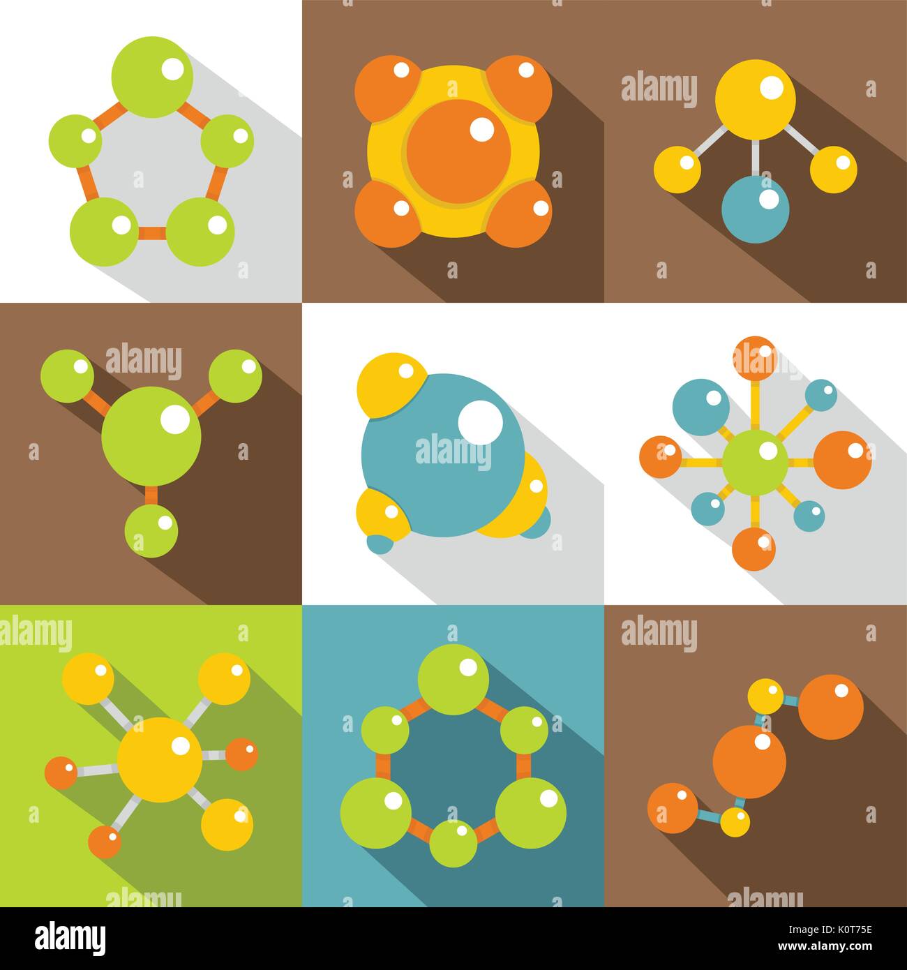 Atom icons set, flat style Stock Vector Image & Art - Alamy