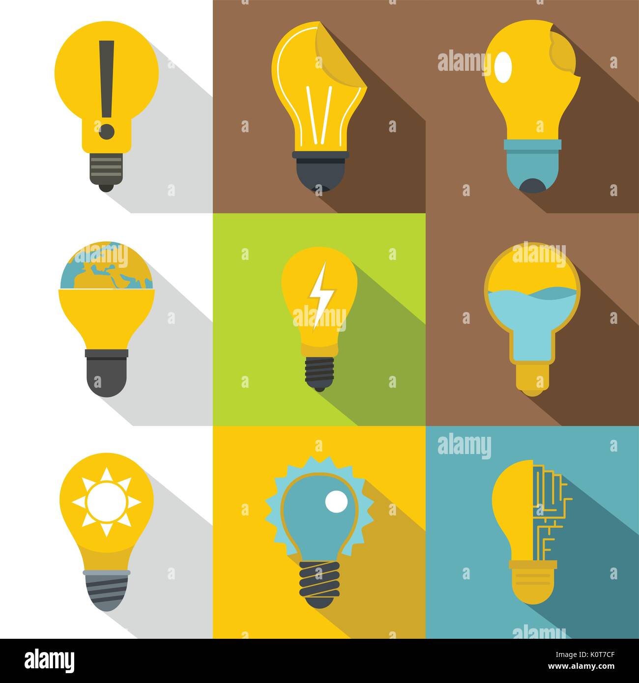 Different light bulb logotype icons set Stock Vector Image & Art - Alamy