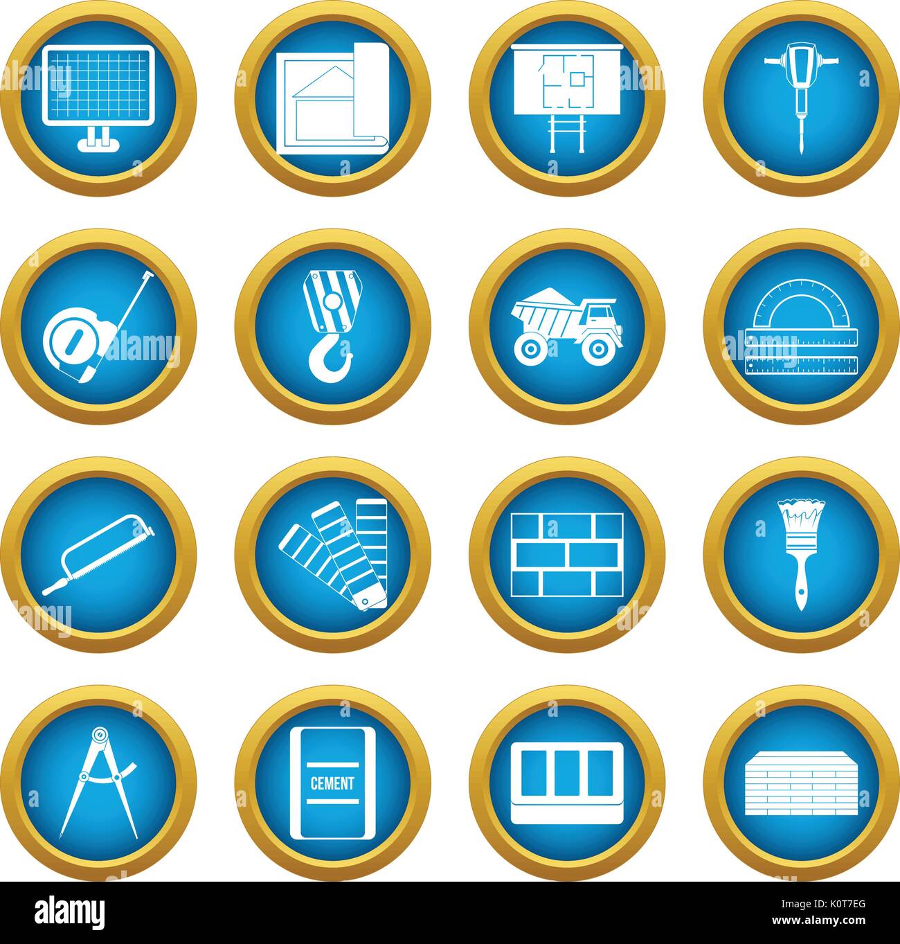 Construction icons blue circle set Stock Vector Image & Art - Alamy