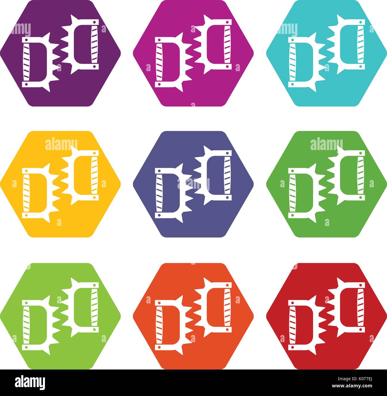 Knuckles with spikes icon set color hexahedron Stock Vector Image & Art - Alamy