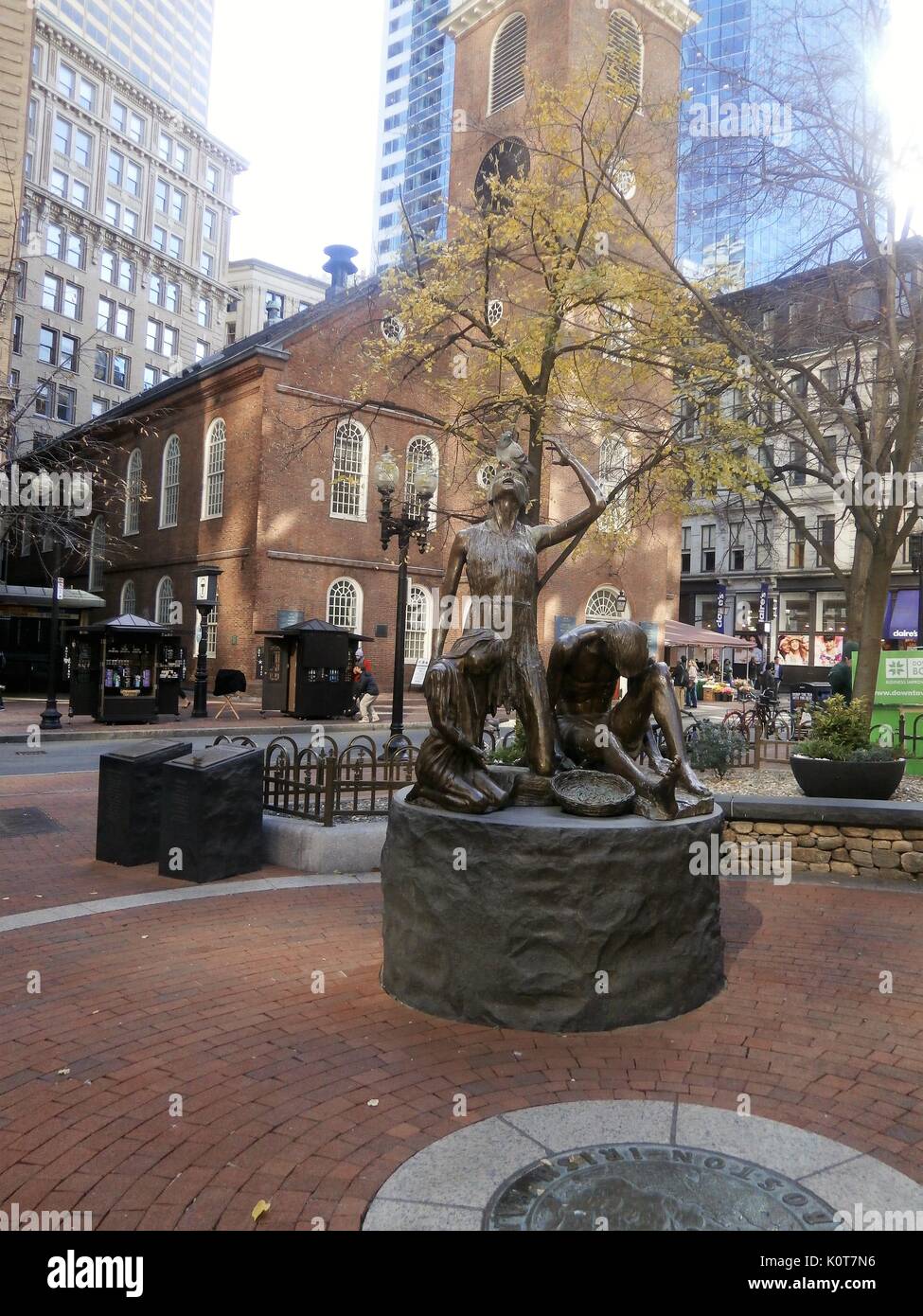 Boston irish famine memorial in boston downtown hi-res stock ...