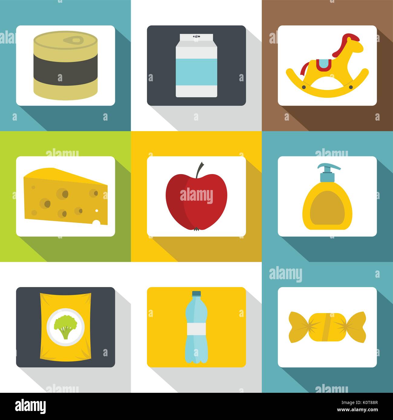 Different products icons set, flat style Stock Vector Image & Art - Alamy