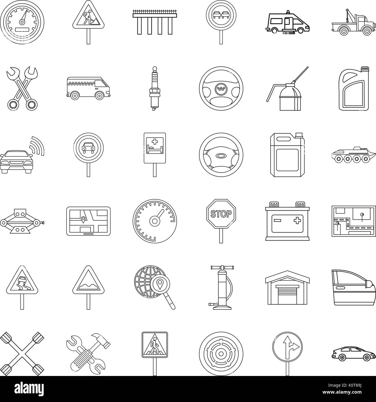 Wheel icons set, outline style Stock Vector Image & Art - Alamy