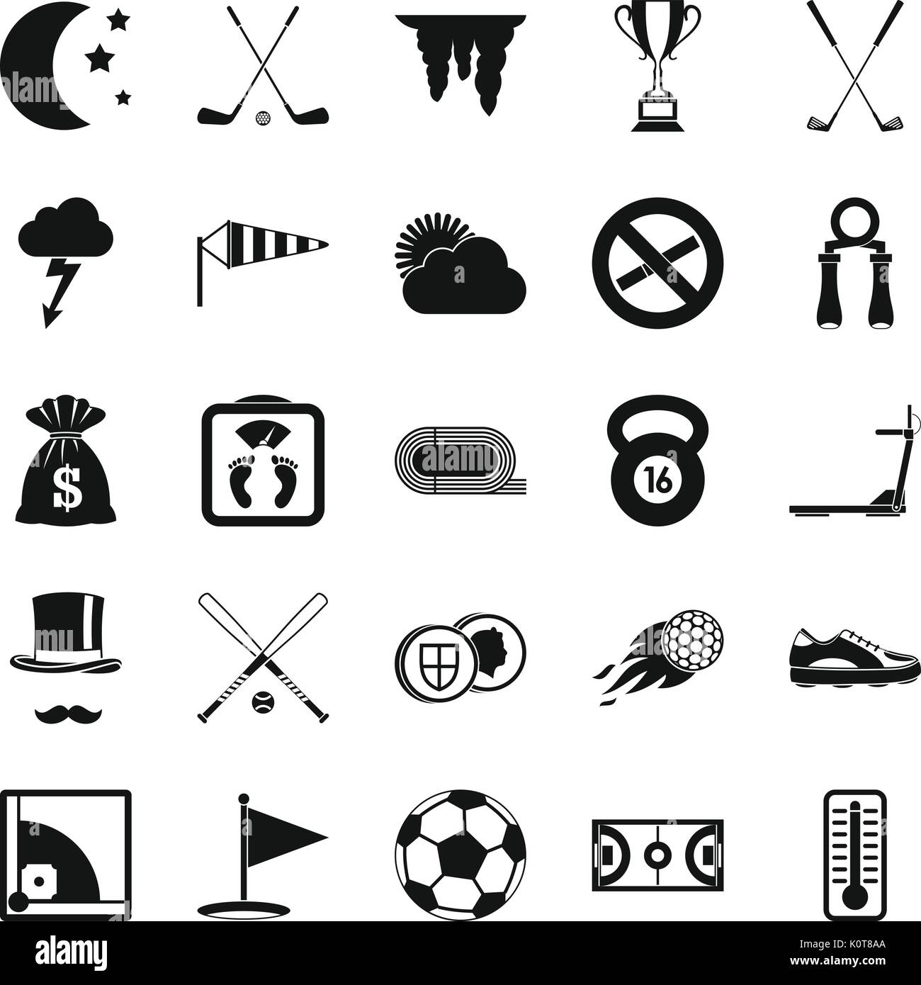 Playing golf icons set, simple style Stock Vector Image & Art - Alamy