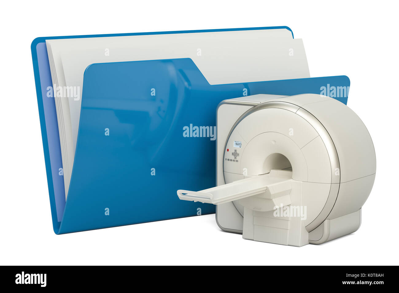 Computer folder icon with MRI, 3D rendering isolated on white ...