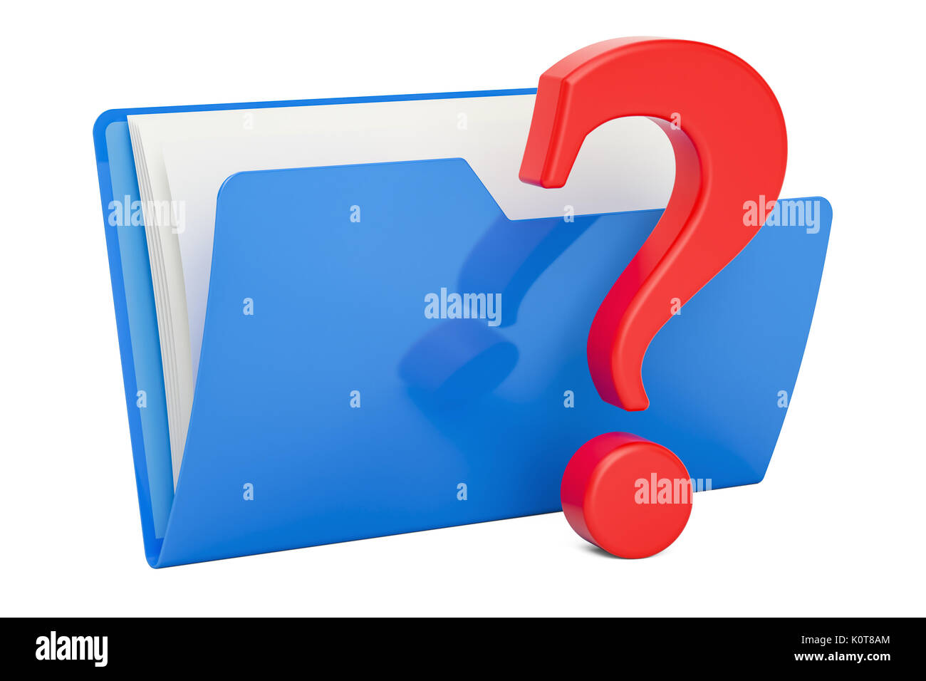 Computer folder icon with question mark, 3D rendering isolated on white ...