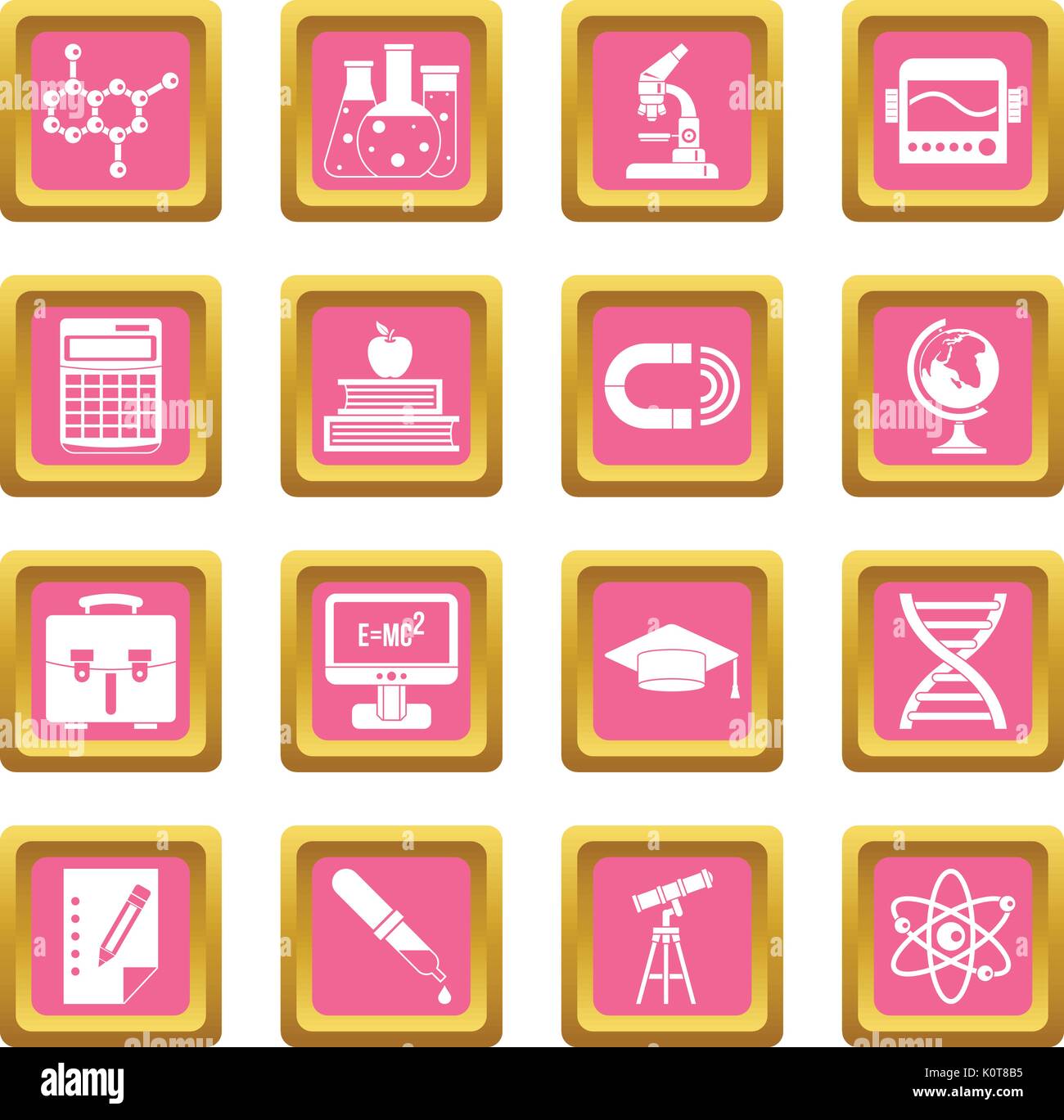 Pink microscope Stock Vector Images - Alamy