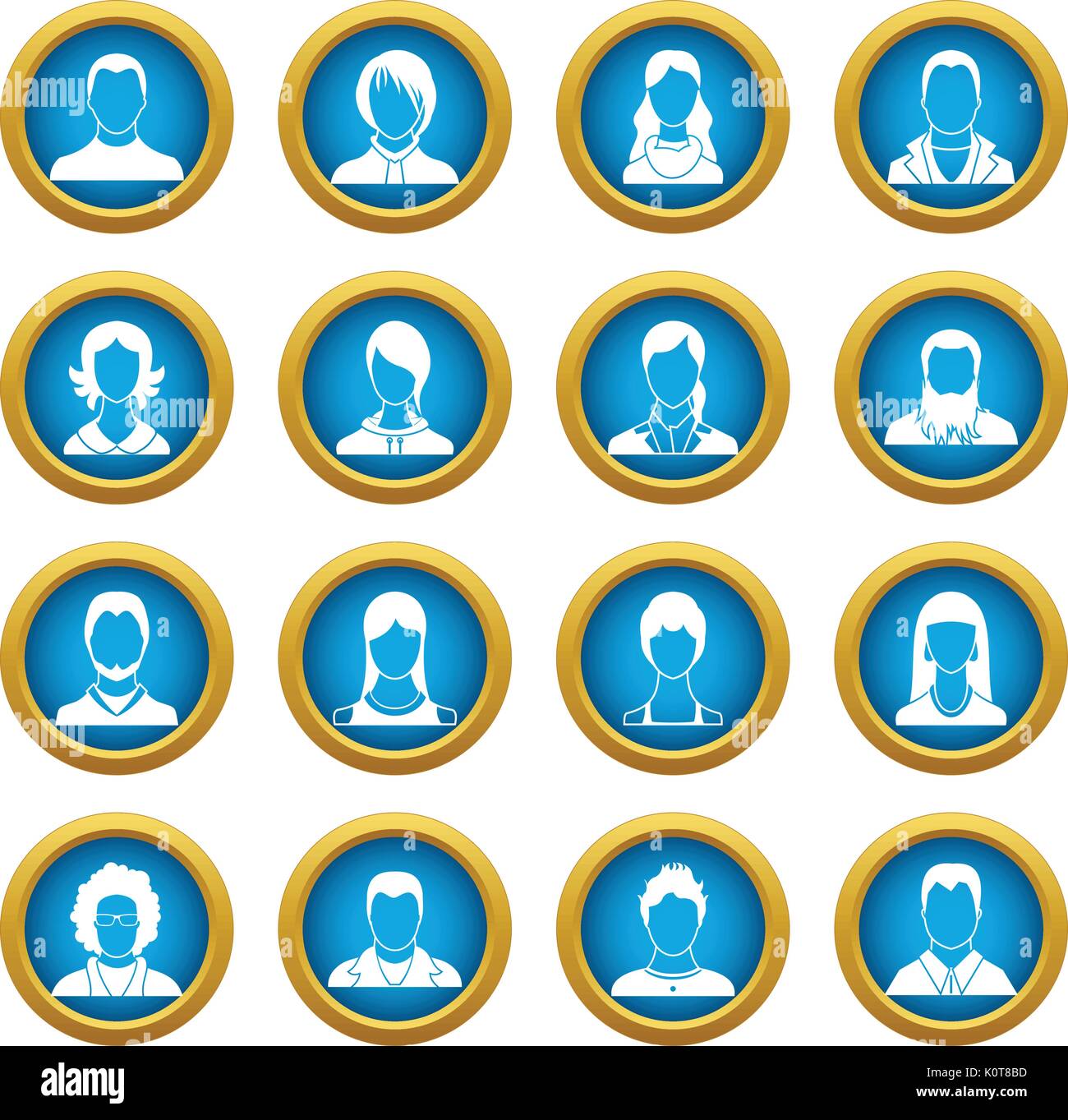 Avatars set icons blue circle set Stock Vector Image & Art - Alamy