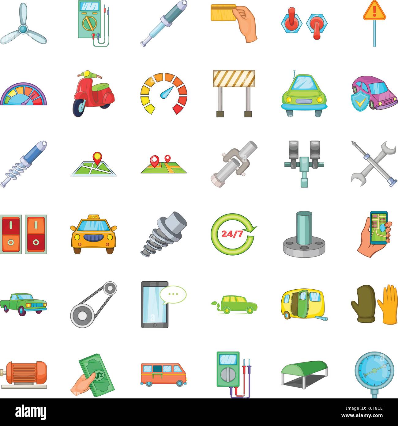 Trailer icons set, cartoon style Stock Vector Image & Art - Alamy