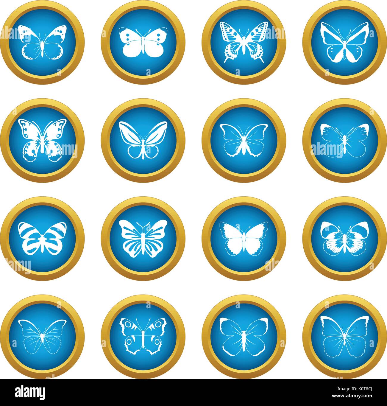 Butterfly set icons blue circle set Stock Vector Image & Art - Alamy