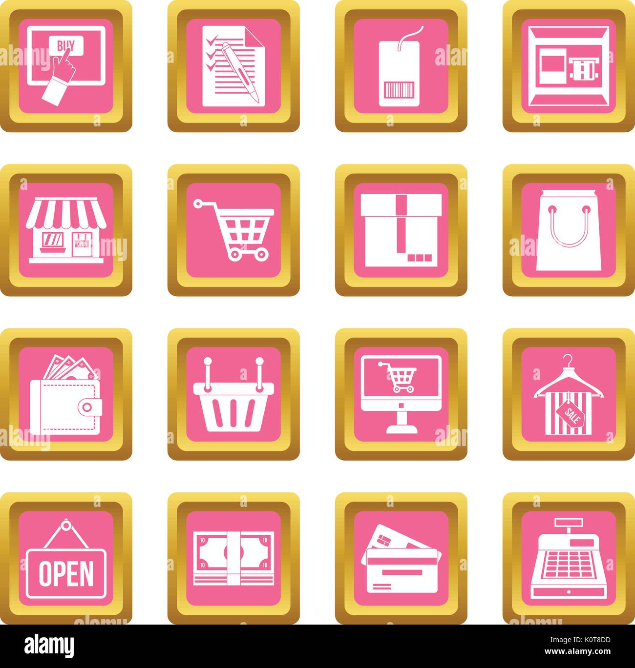Supermarket icons pink hi-res stock photography and images - Alamy