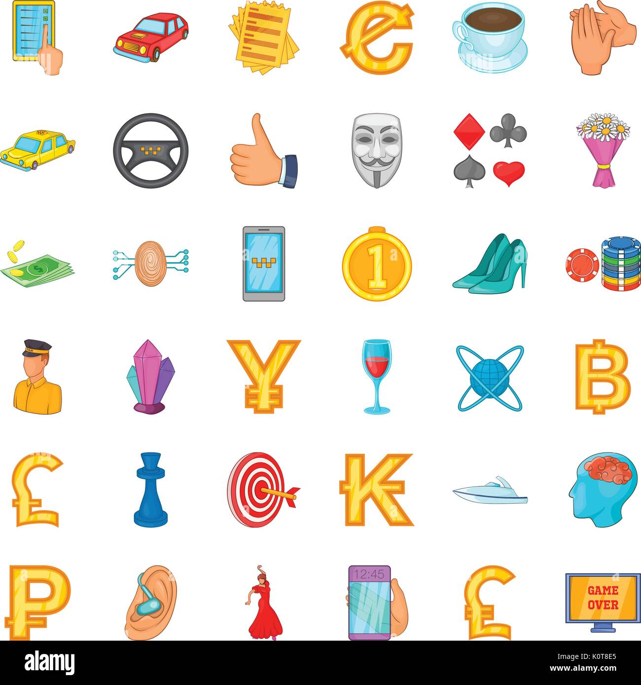 Cards icons set, cartoon style Stock Vector Image & Art - Alamy