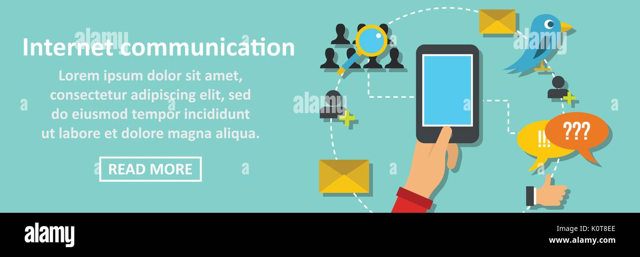 Internet communication banner horizontal concept Stock Vector Image ...