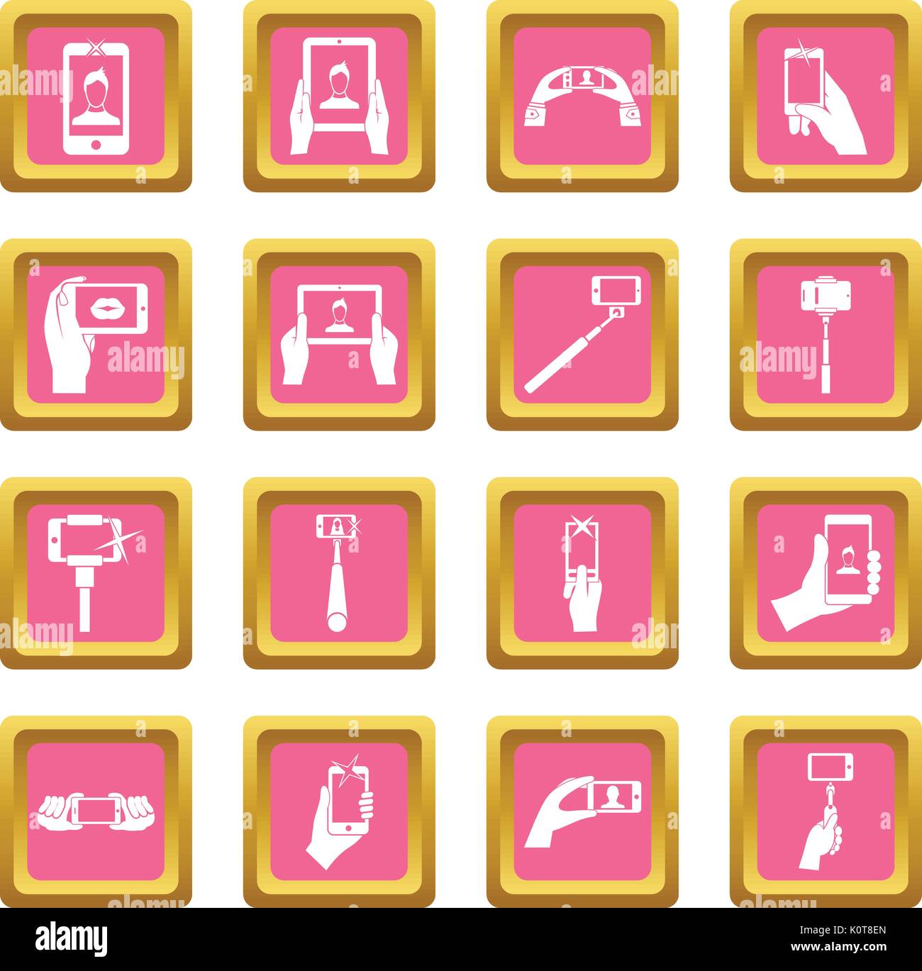 Selfie icons pink Stock Vector Image & Art - Alamy