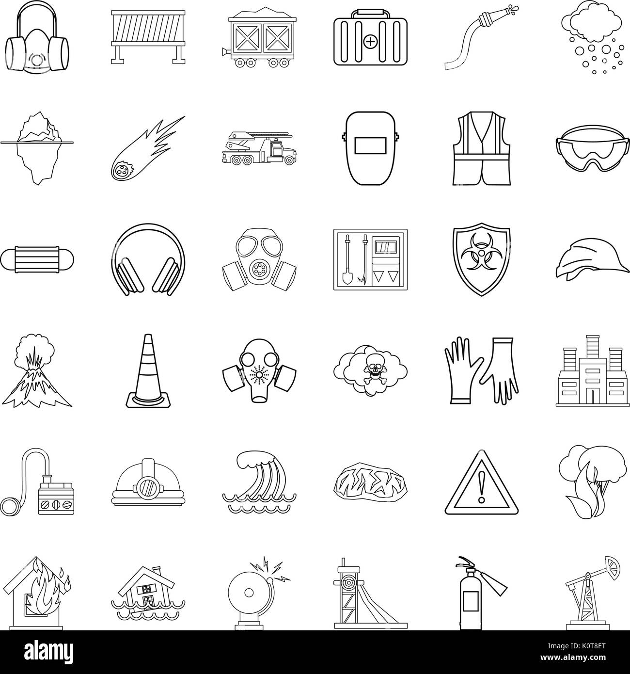 Storm icons set, outline style Stock Vector Image & Art - Alamy