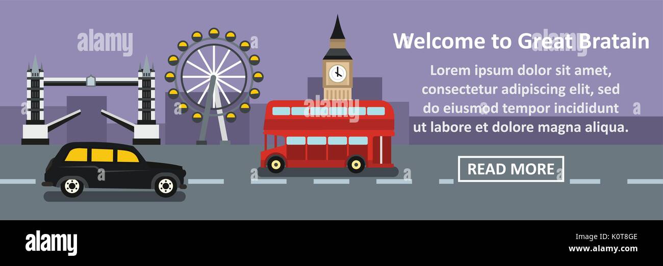Welcome to great britain banner horizontal concept Stock Vector Image ...