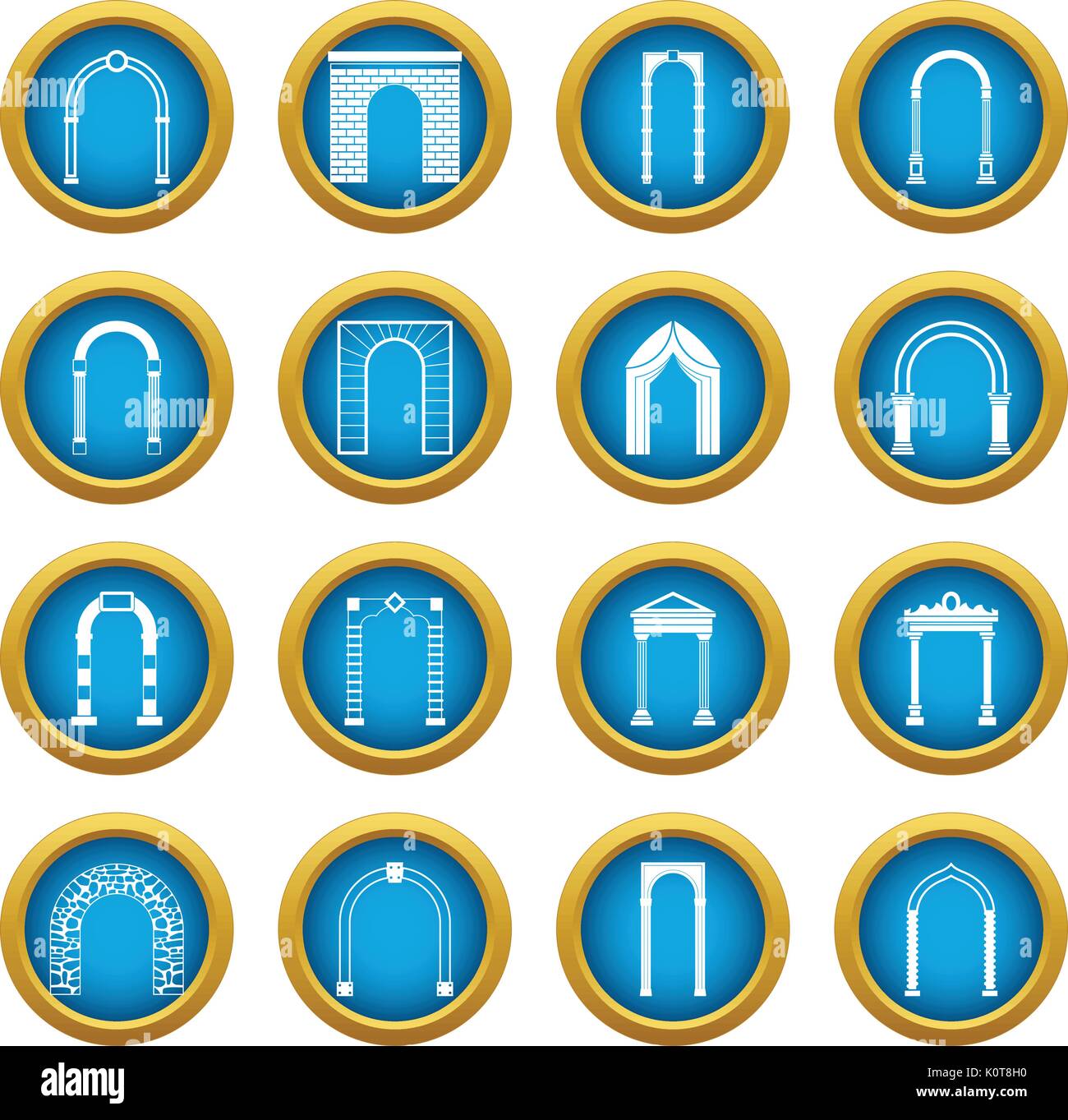 Arch set icons blue circle set Stock Vector Image & Art - Alamy