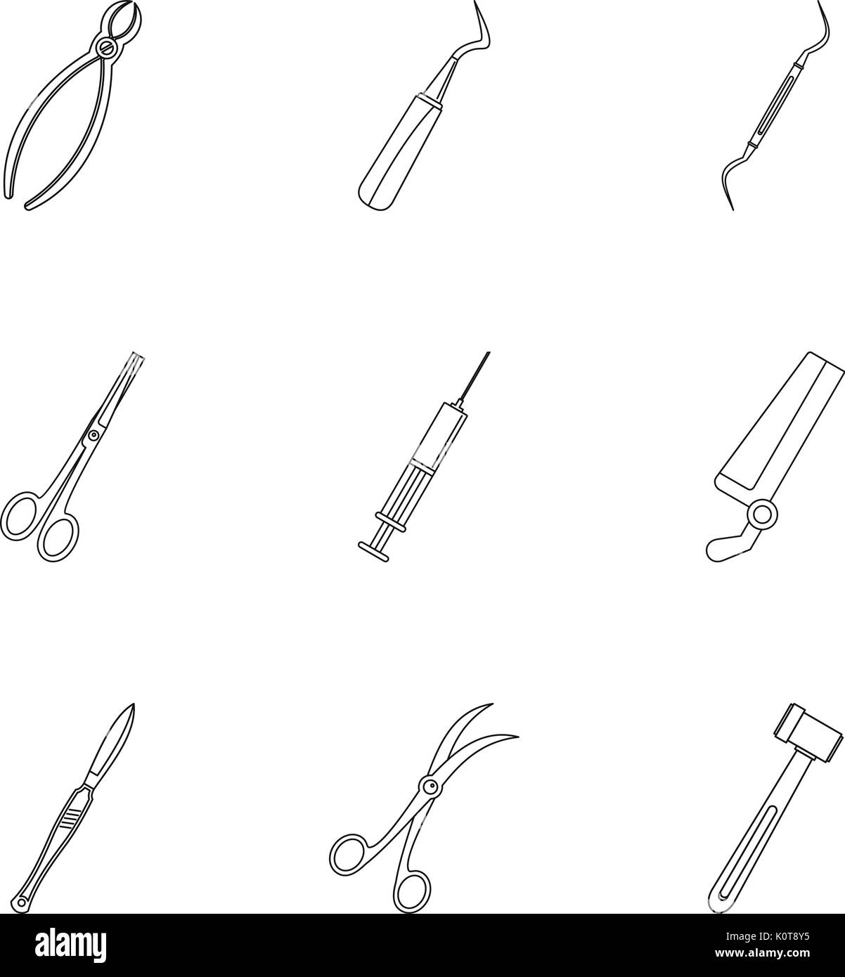 Operation tools icon set, outline style Stock Vector Image & Art - Alamy