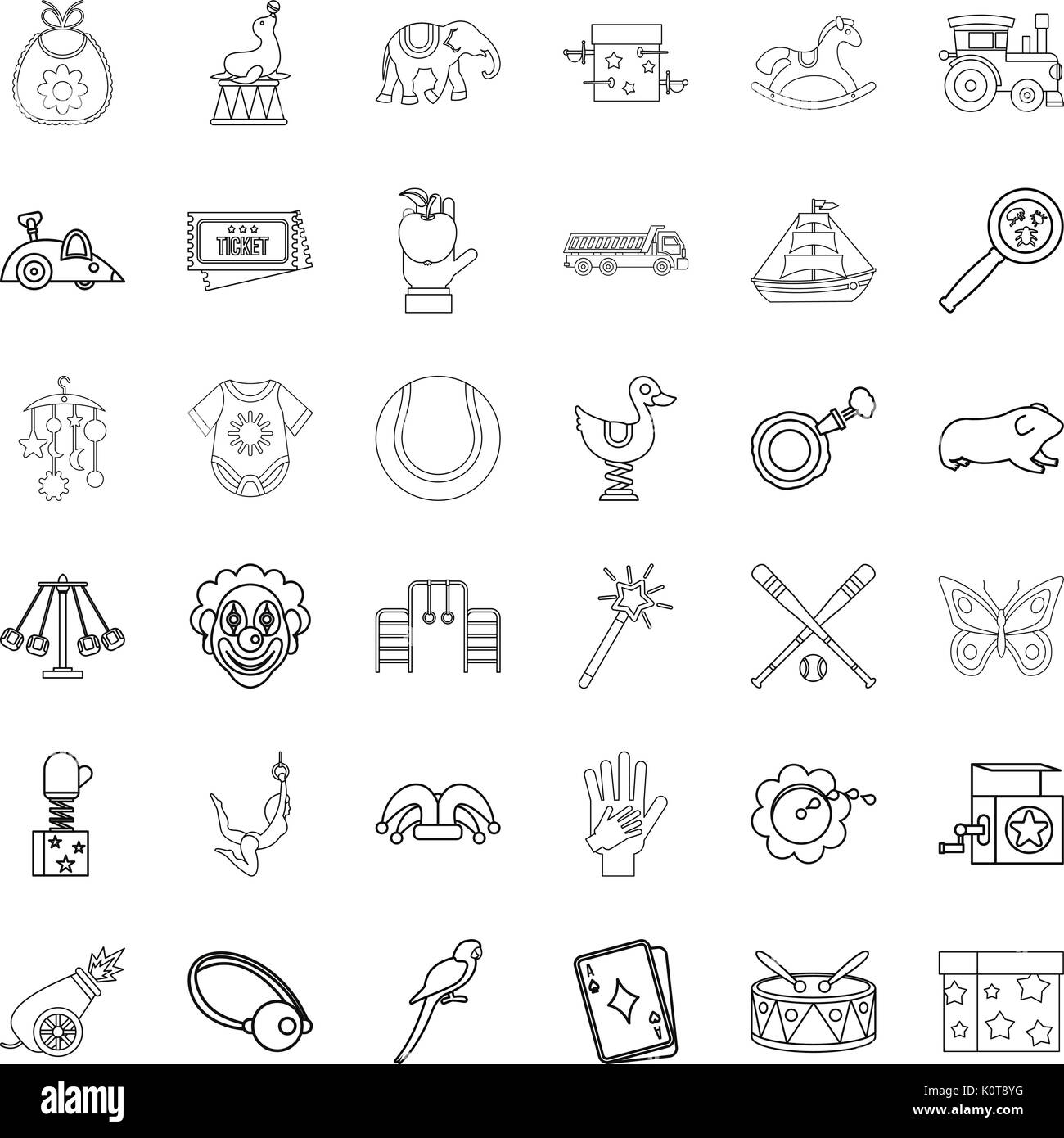 Toy icons set, outline style Stock Vector Image & Art - Alamy