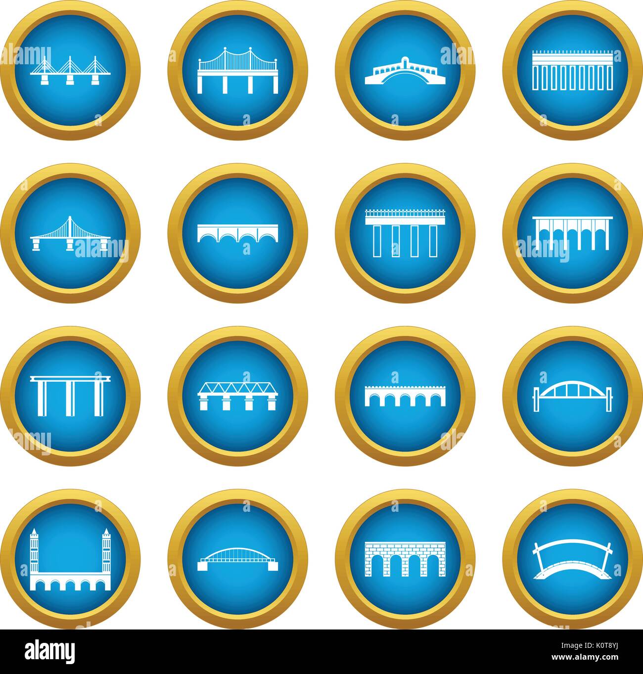Bridge set icons blue circle set Stock Vector Image & Art - Alamy