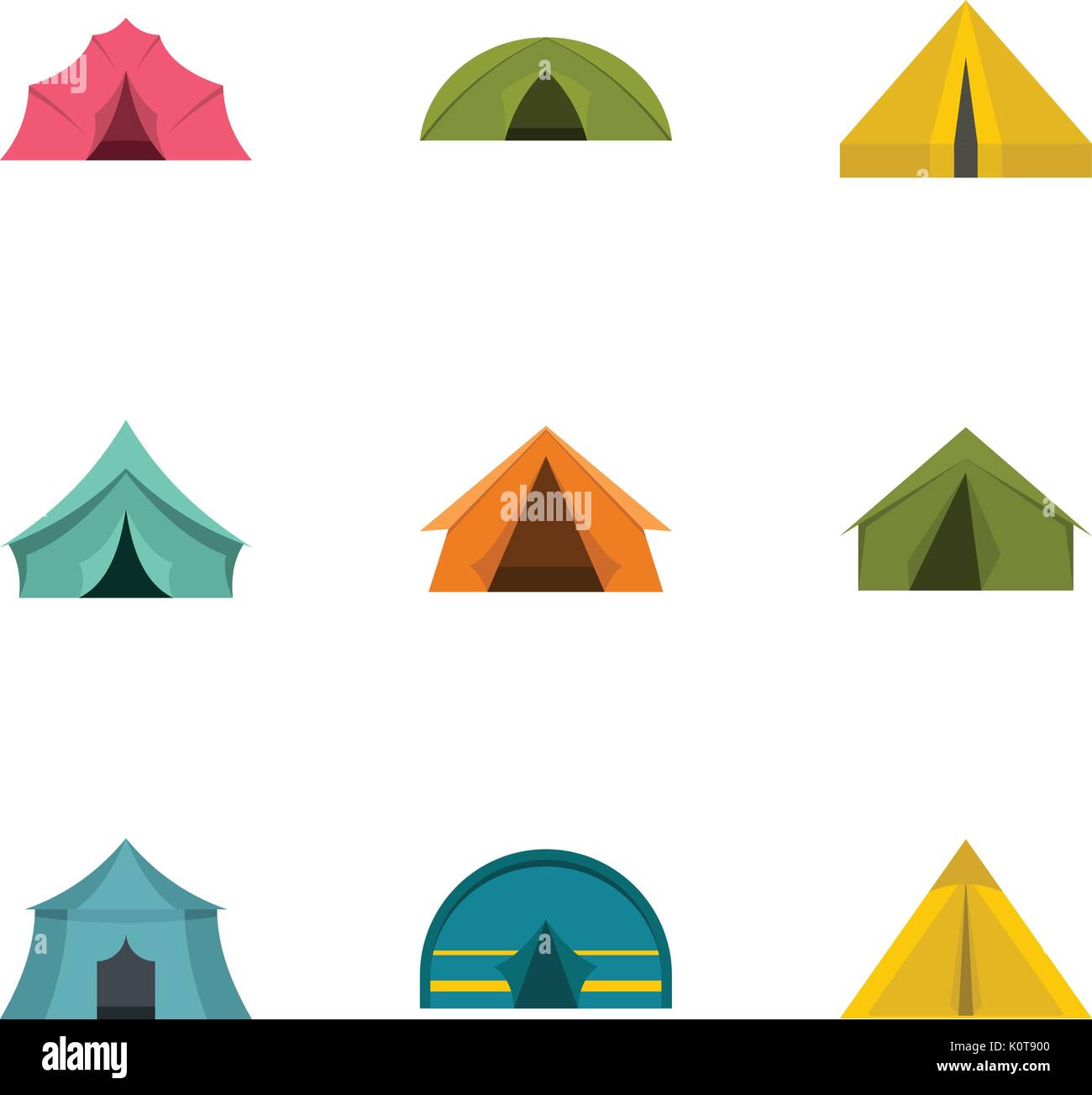Tent icon set, flat style Stock Vector Image & Art - Alamy