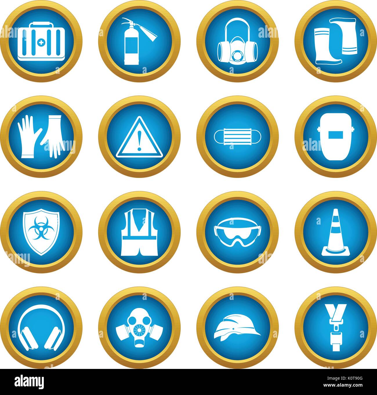 Safety icons blue circle set Stock Vector Image & Art - Alamy