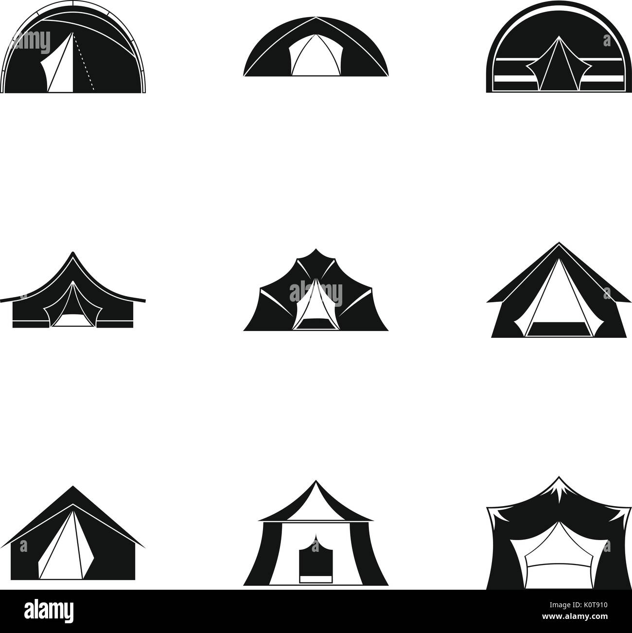 Tent icon set, simple style Stock Vector Image & Art - Alamy