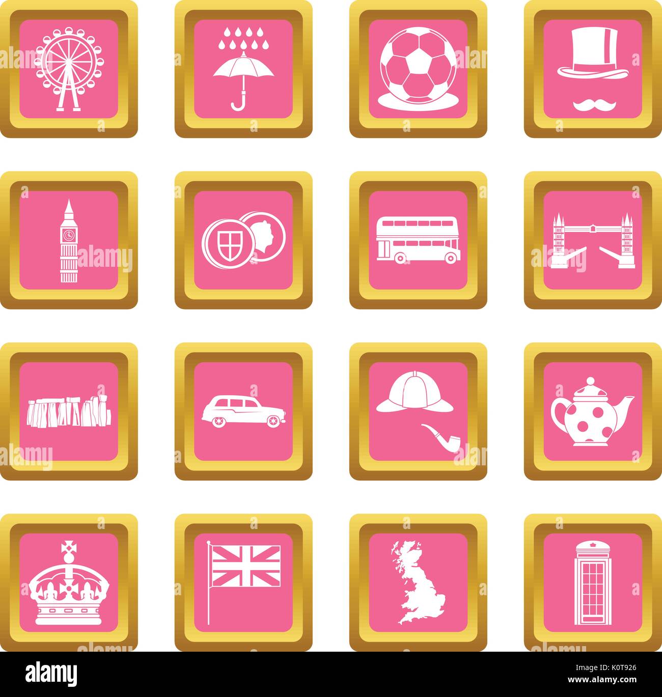 Great Britain icons pink Stock Vector Image & Art - Alamy