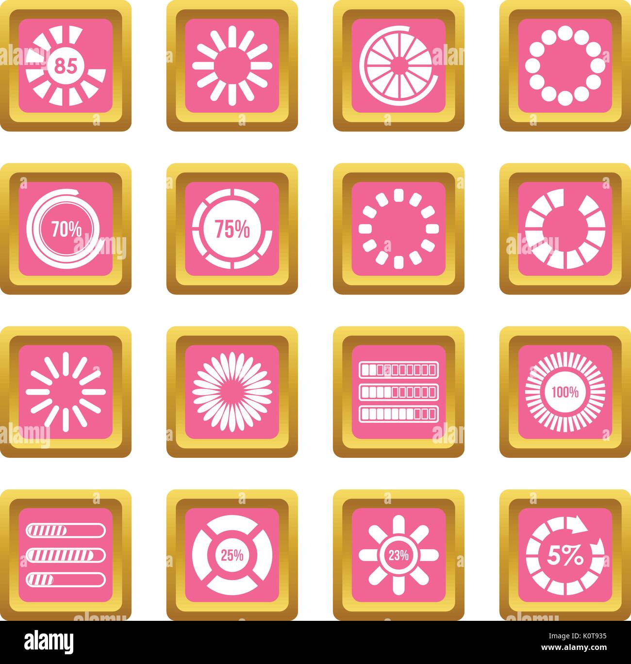Loading bars and preloaders icons pink Stock Vector Image & Art - Alamy