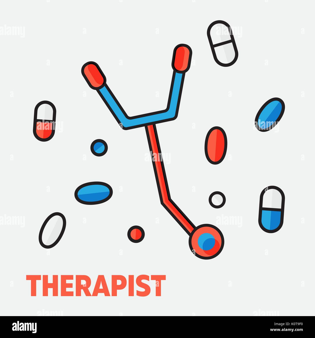 vector illustration of flat line art design of Medical concept ...