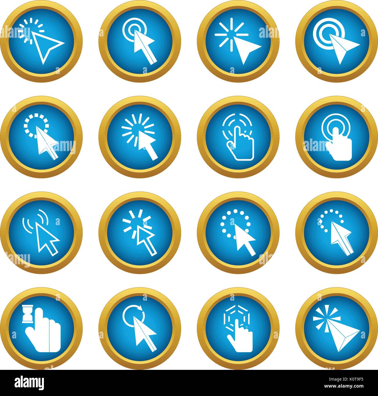 Mouse pointer icons blue circle set Stock Vector Image & Art - Alamy